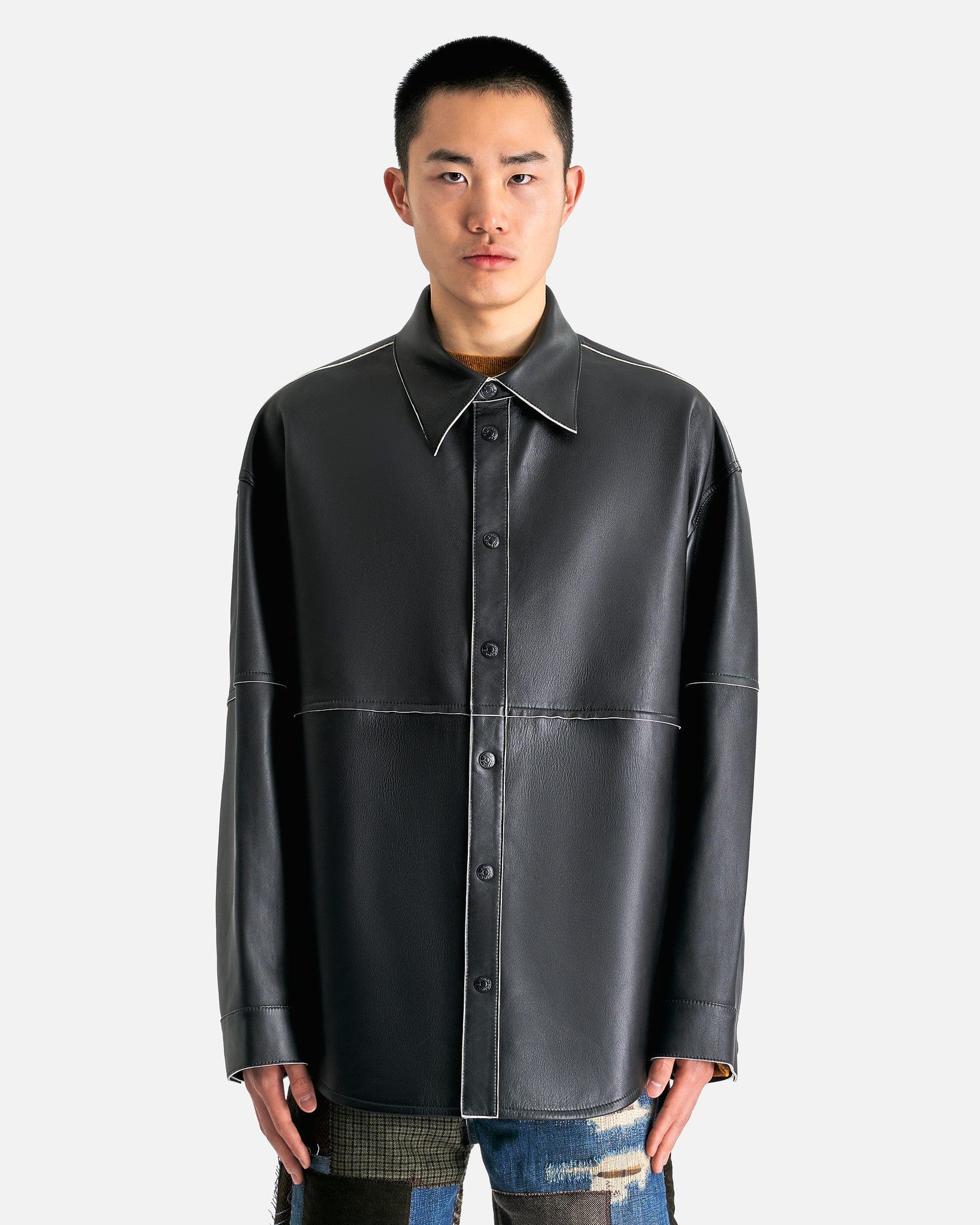 Leather Panel Jacket in Black – SVRN