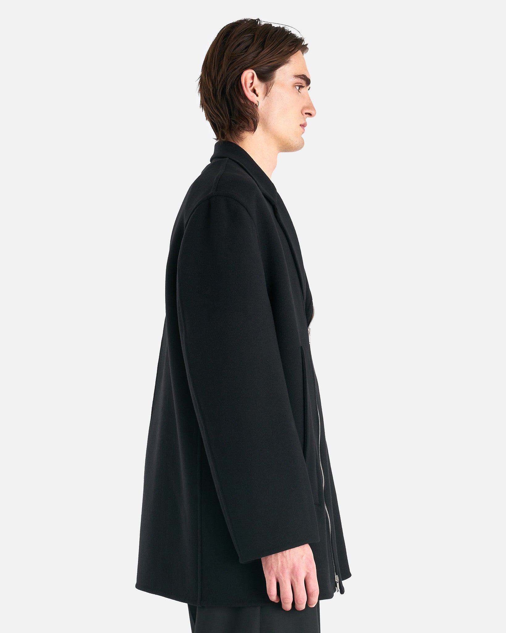 Double Face Wool Coat in Black – SVRN