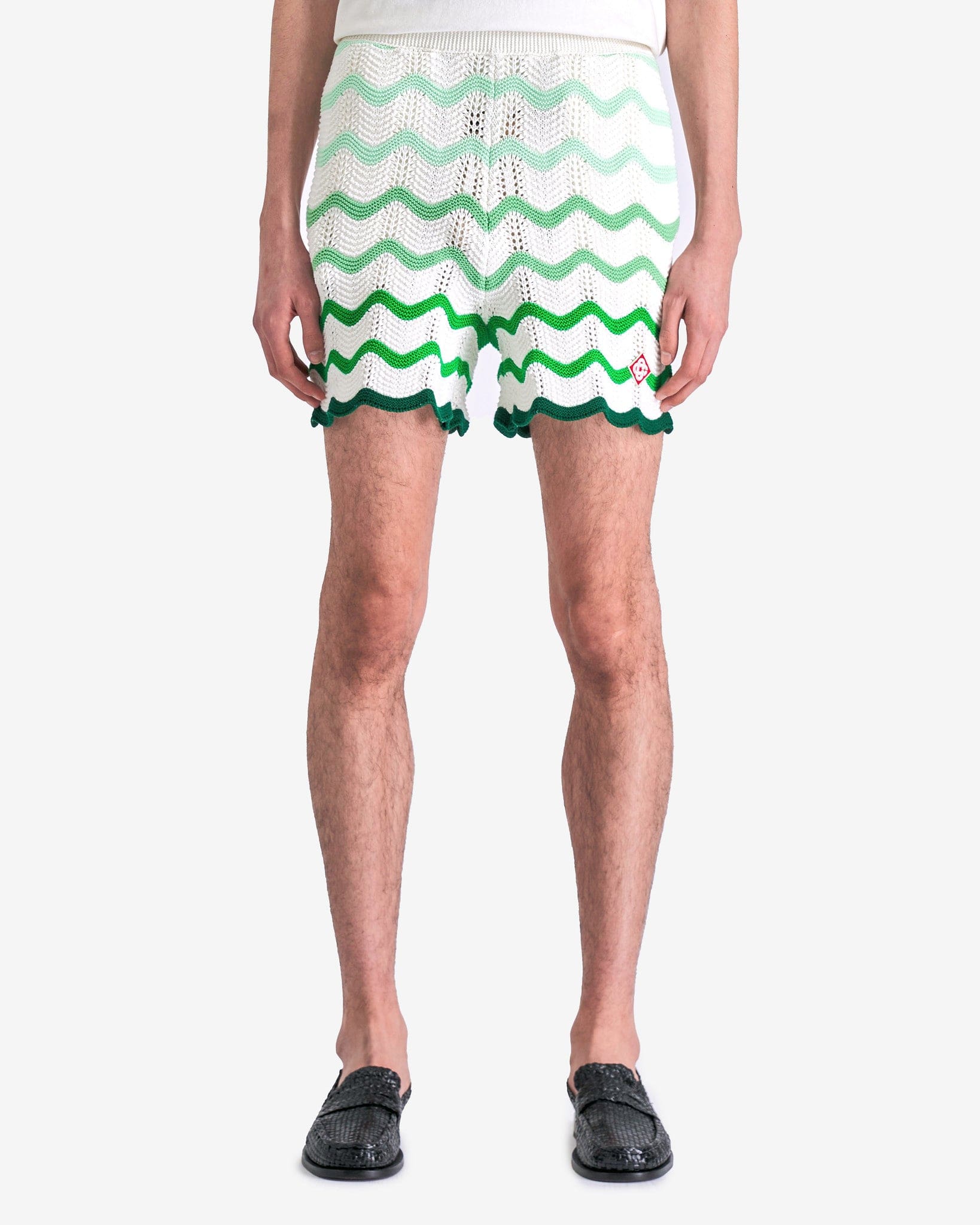 Gradient Wave Texture Shorts in Green/White – SVRN