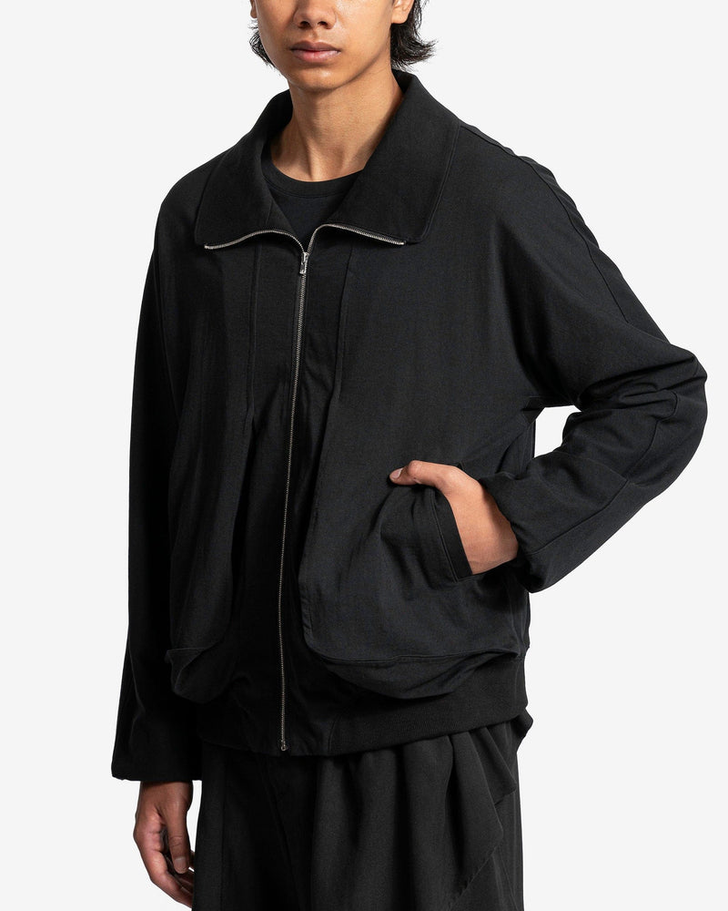 High-Neck Draped Pocket Jacket in Black – SVRN