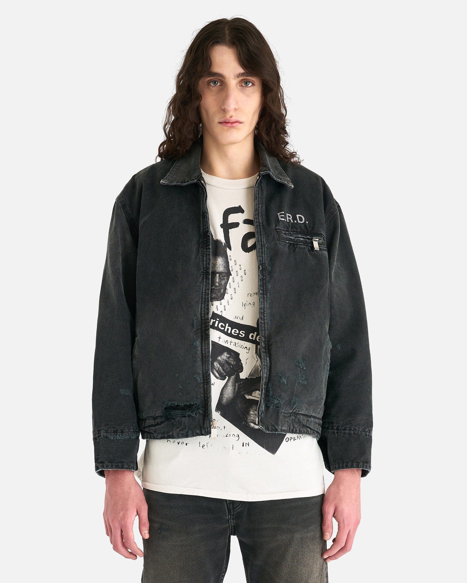 Italian Romance Zip Jacket in Black/White – SVRN Italian Romance Zip Jacket in Black/White – SVRN