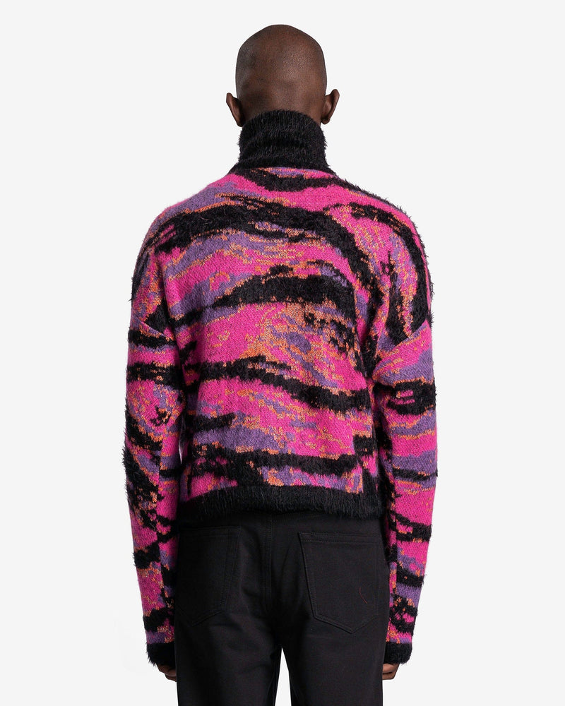 Jacquard Knit Tiger Sweater in Pink Rave Camo – SVRN Jacquard Knit Tiger Sweater in Pink Rave Camo – SVRN