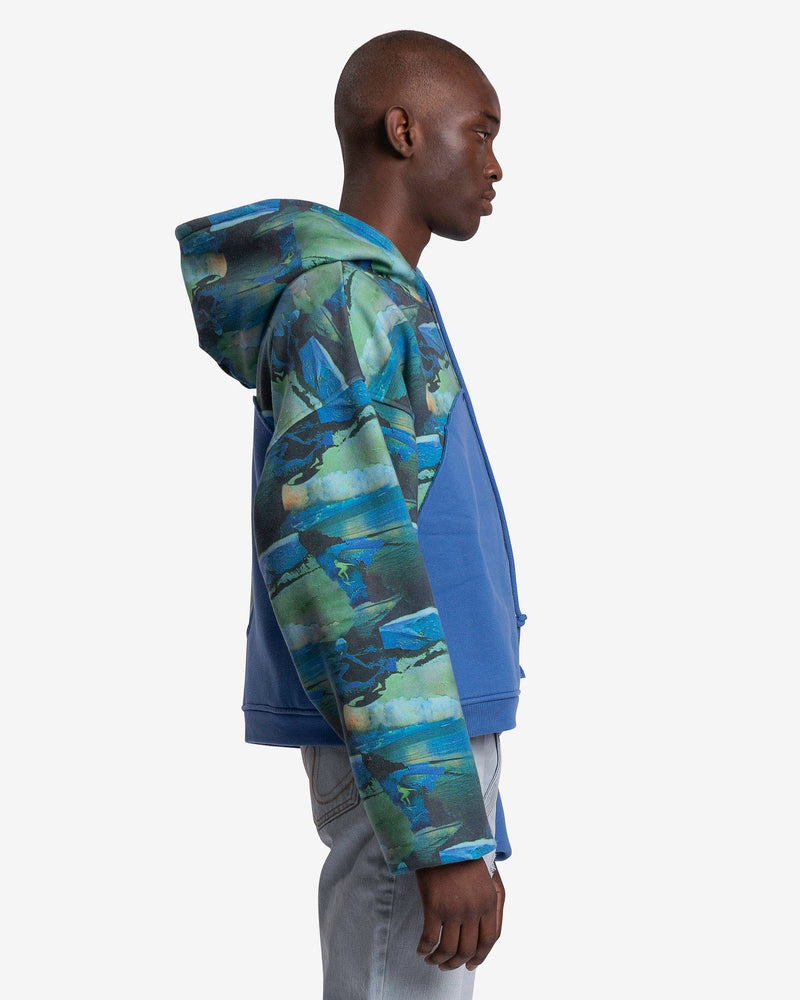 Printed Swirl Fleece Knit Hoodie in Green Sunset – SVRN Printed Swirl Fleece Knit Hoodie in Green Sunset – SVRN