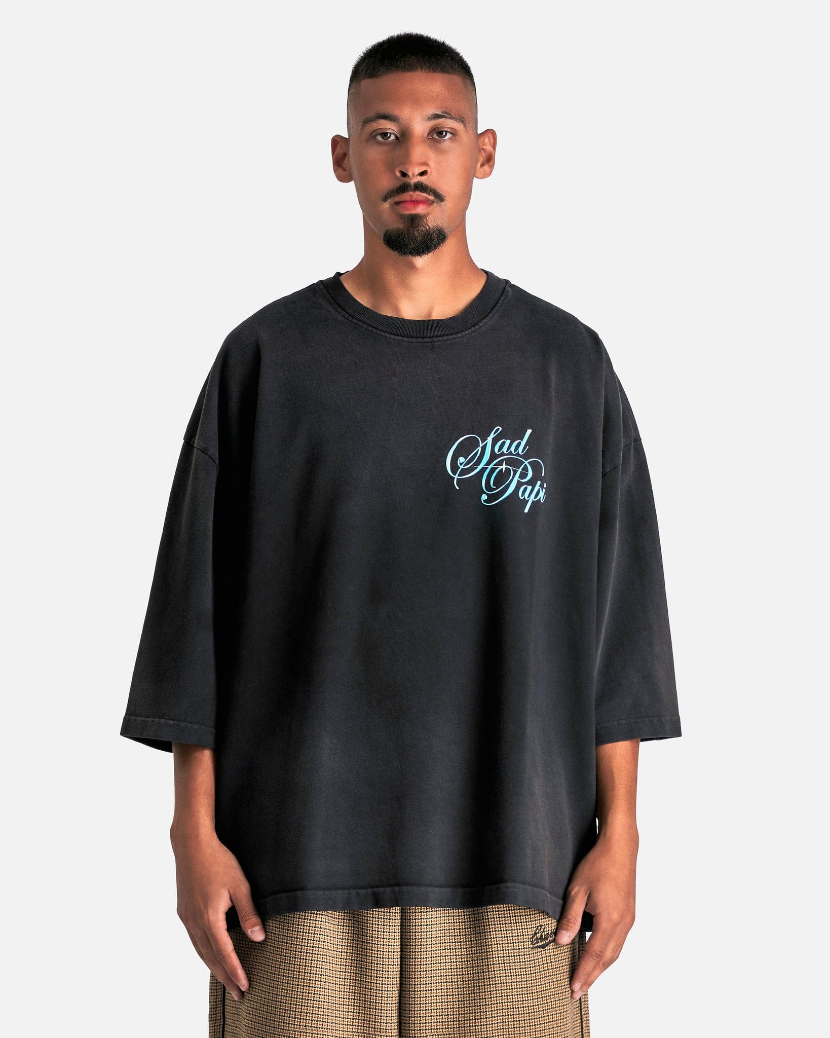 'Sad Papi' Short Sleeve Buffalo T-Shirt in Black – SVRN