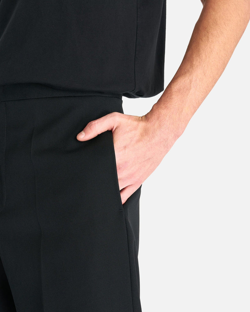 Sharp Wool Gabardine Trouser in Black – SVRN Sharp Wool Gabardine Trouser in Black – SVRN
