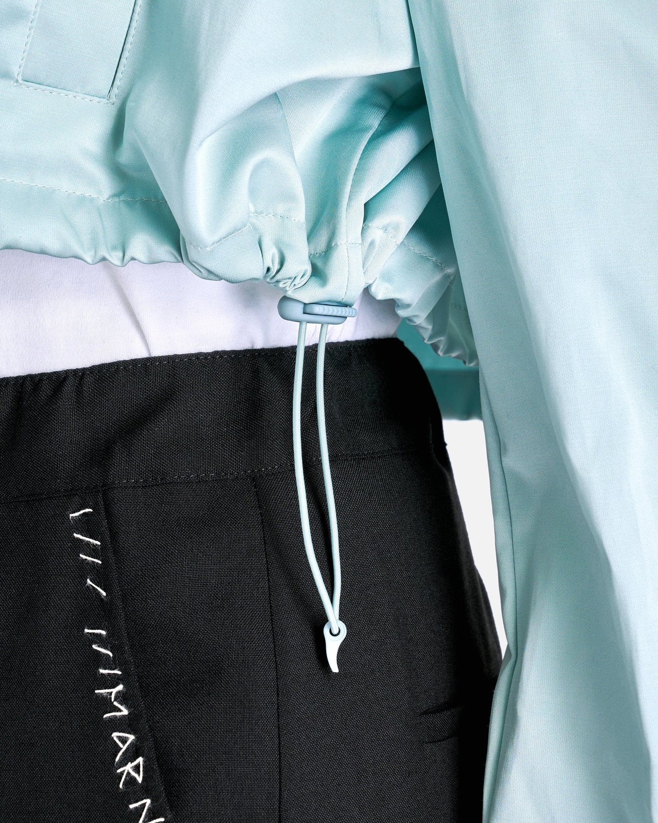 Water Repellent Raffeta Cropped Jacket in Aquamarine – SVRN