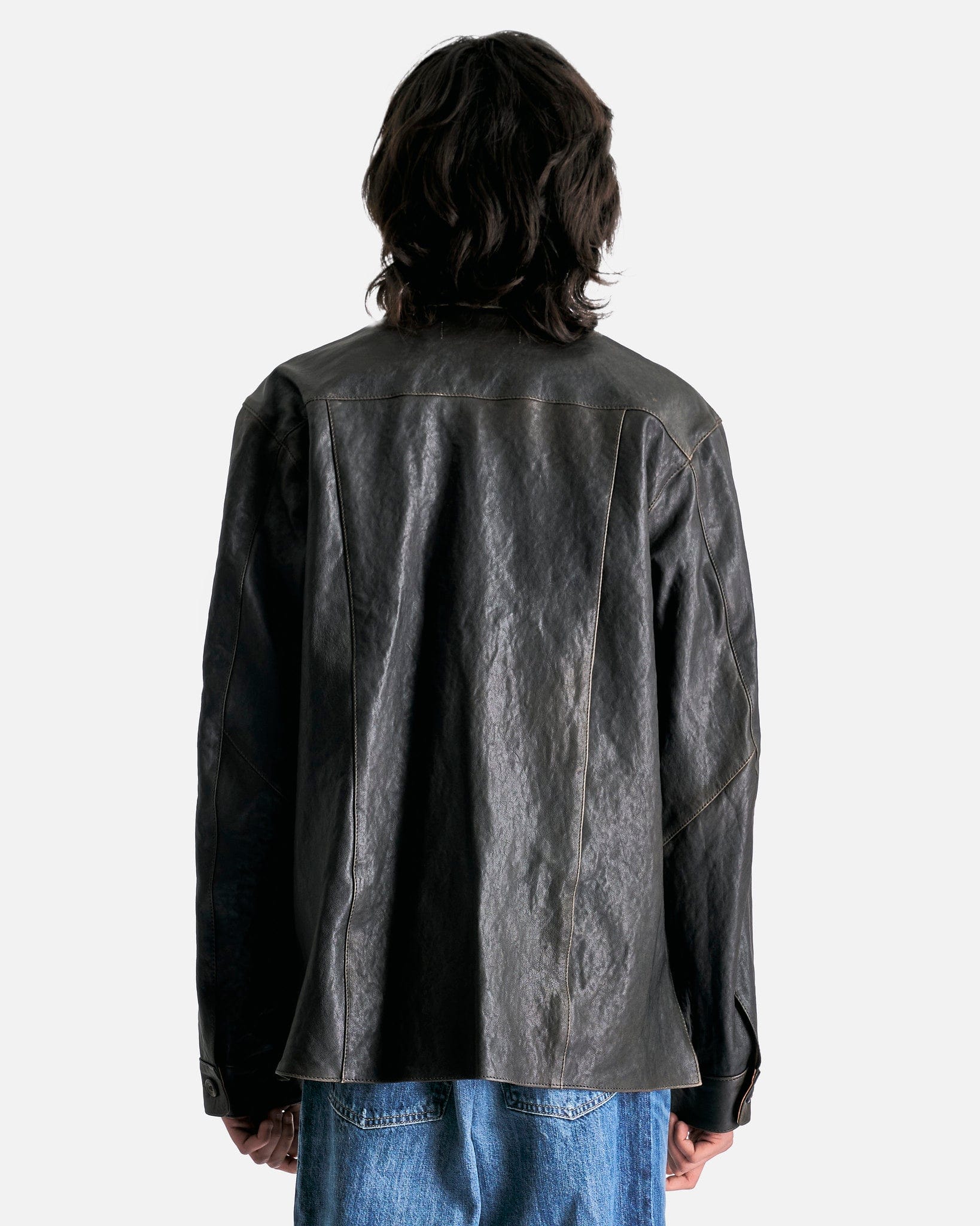 Welding Shirt in Brown Lambskin – SVRN Welding Shirt in Brown Lambskin – SVRN