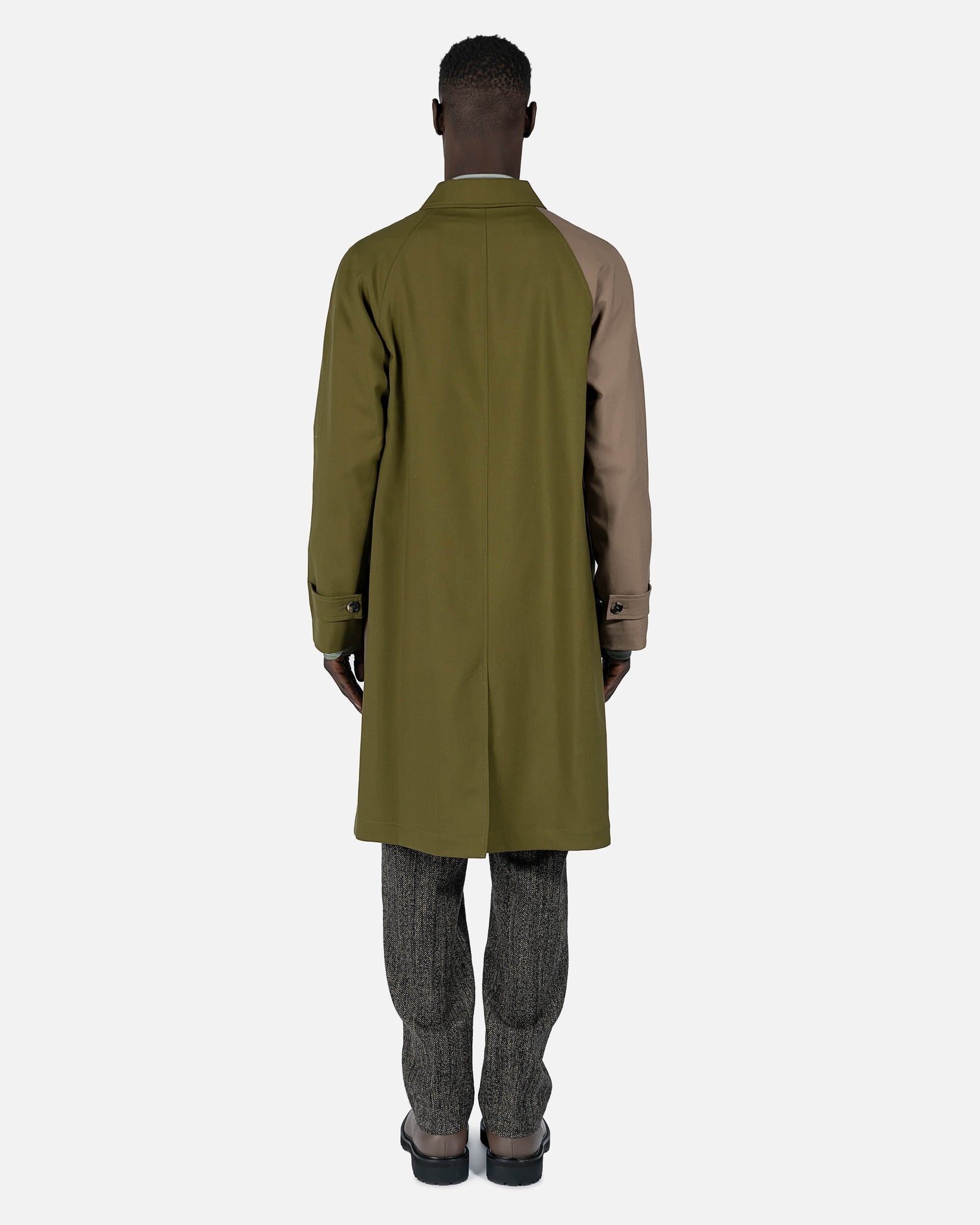Color-Block Coat in Dusty Olive – SVRN