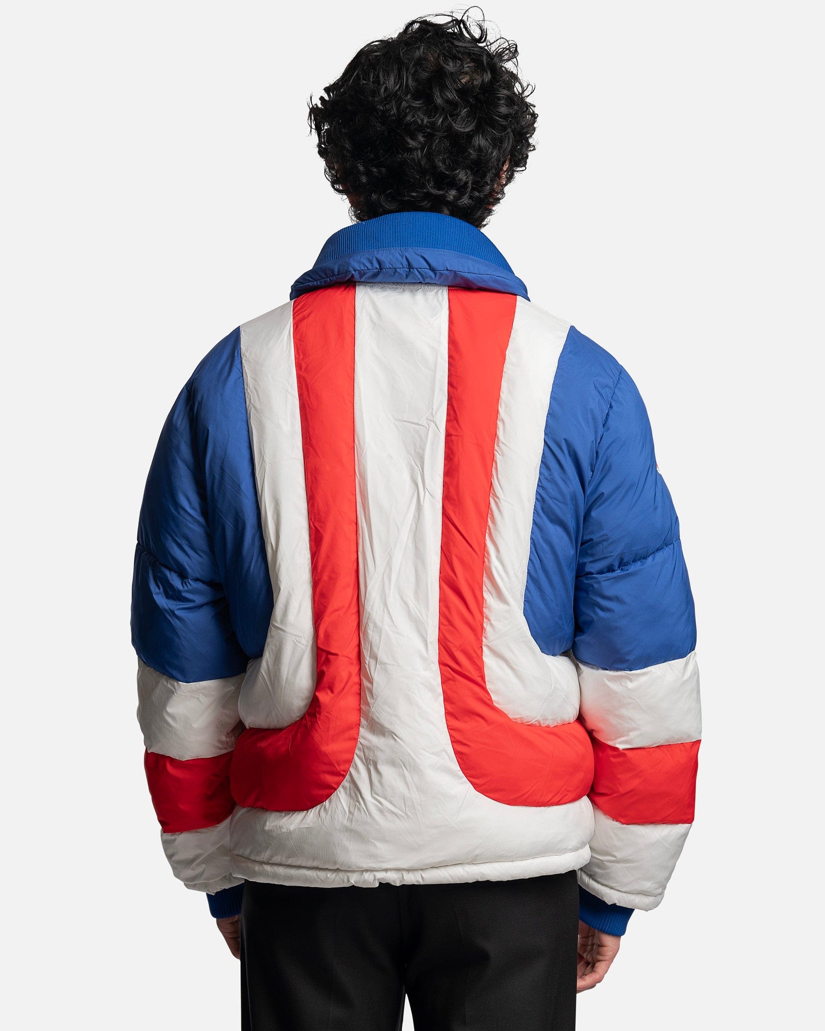 Curve Panel Puffer Jacket in Red/White/Blue – SVRN