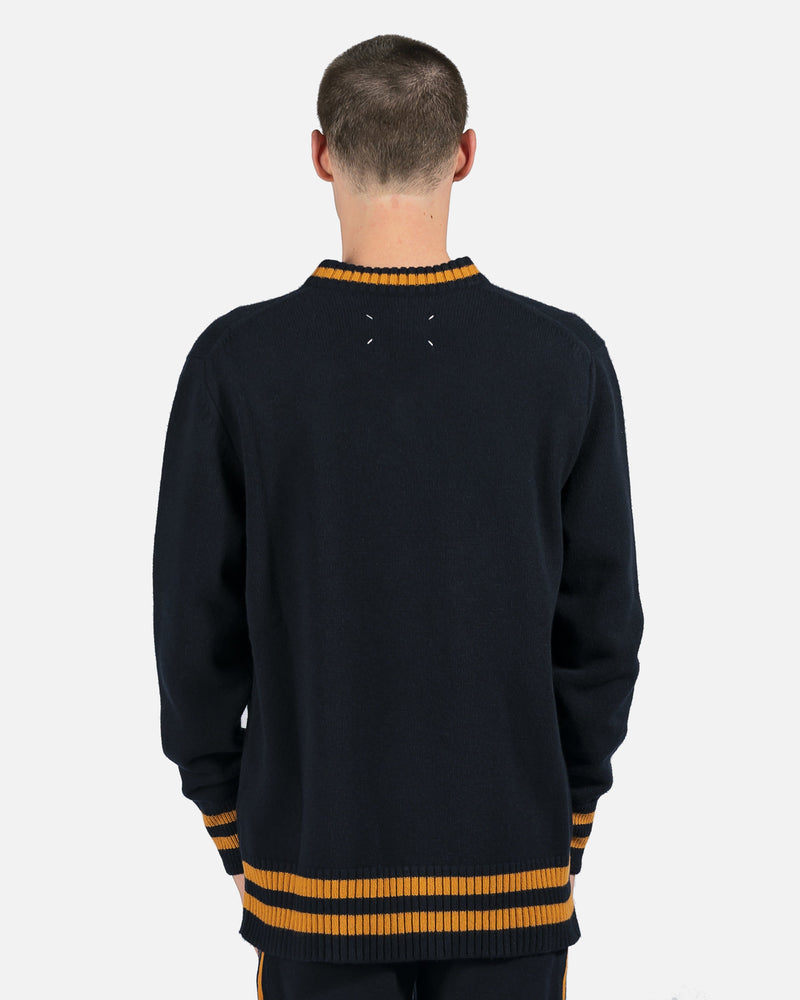 Oversized Wool Sweater in Navy/Gold – SVRN Oversized Wool Sweater in Navy/Gold – SVRN