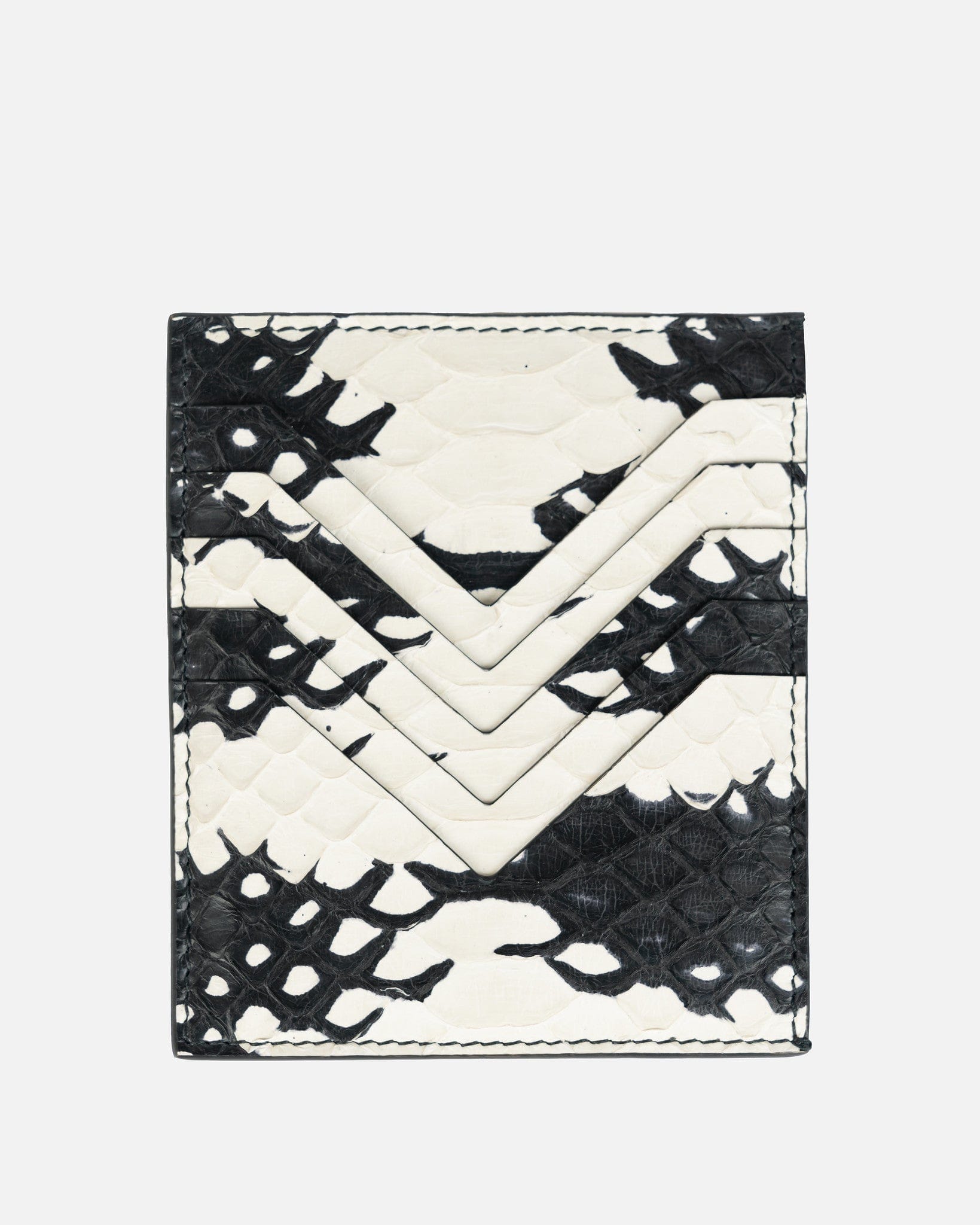 Python Square Credit Card Holder in Black/Natural – SVRN